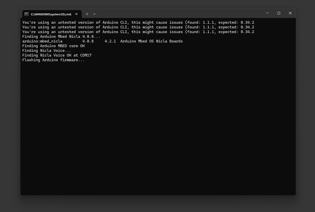 Build & Flash for Nicla Voice