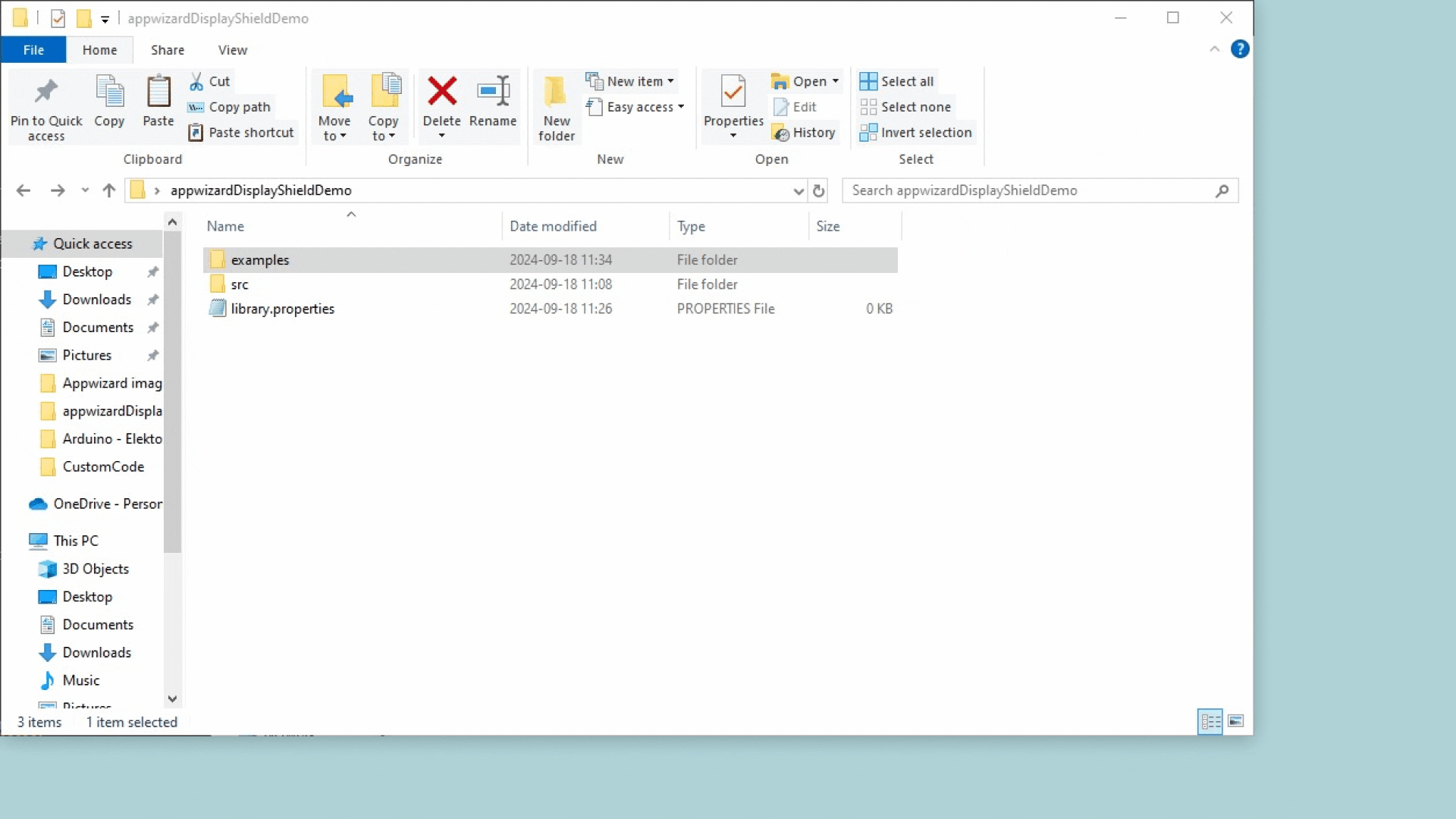Examples folder structure