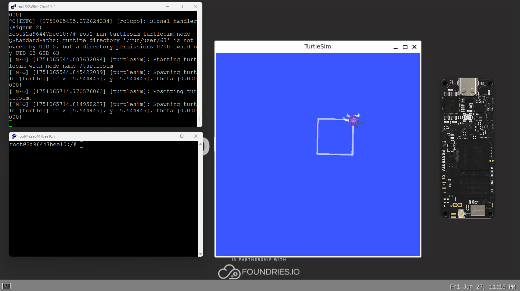 Portenta X8 and ROS 2 Turtlesim