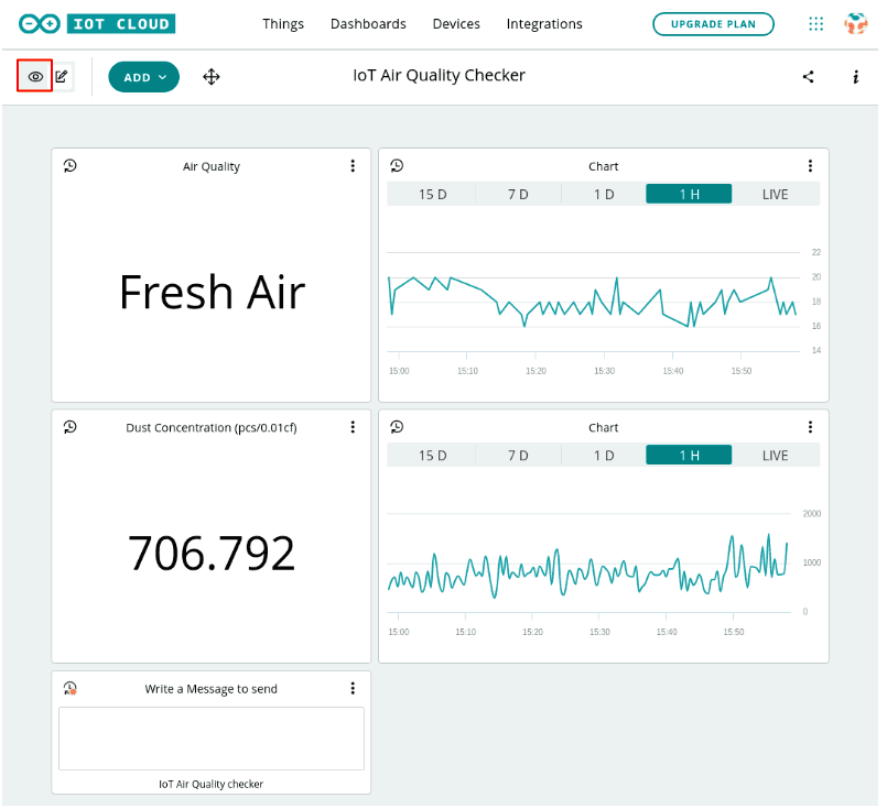 Once done, clink on the eye icon to come back in view mode!