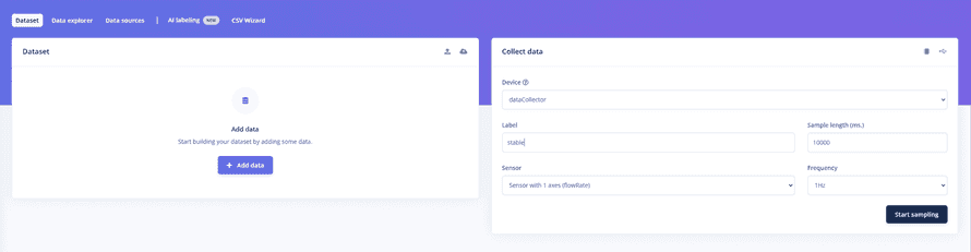 Data forwarder connected with Edge Impulse