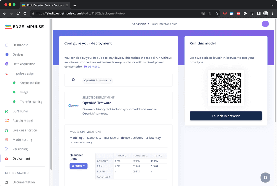 Image Classification With Edge Impulse® Arduino Documentation