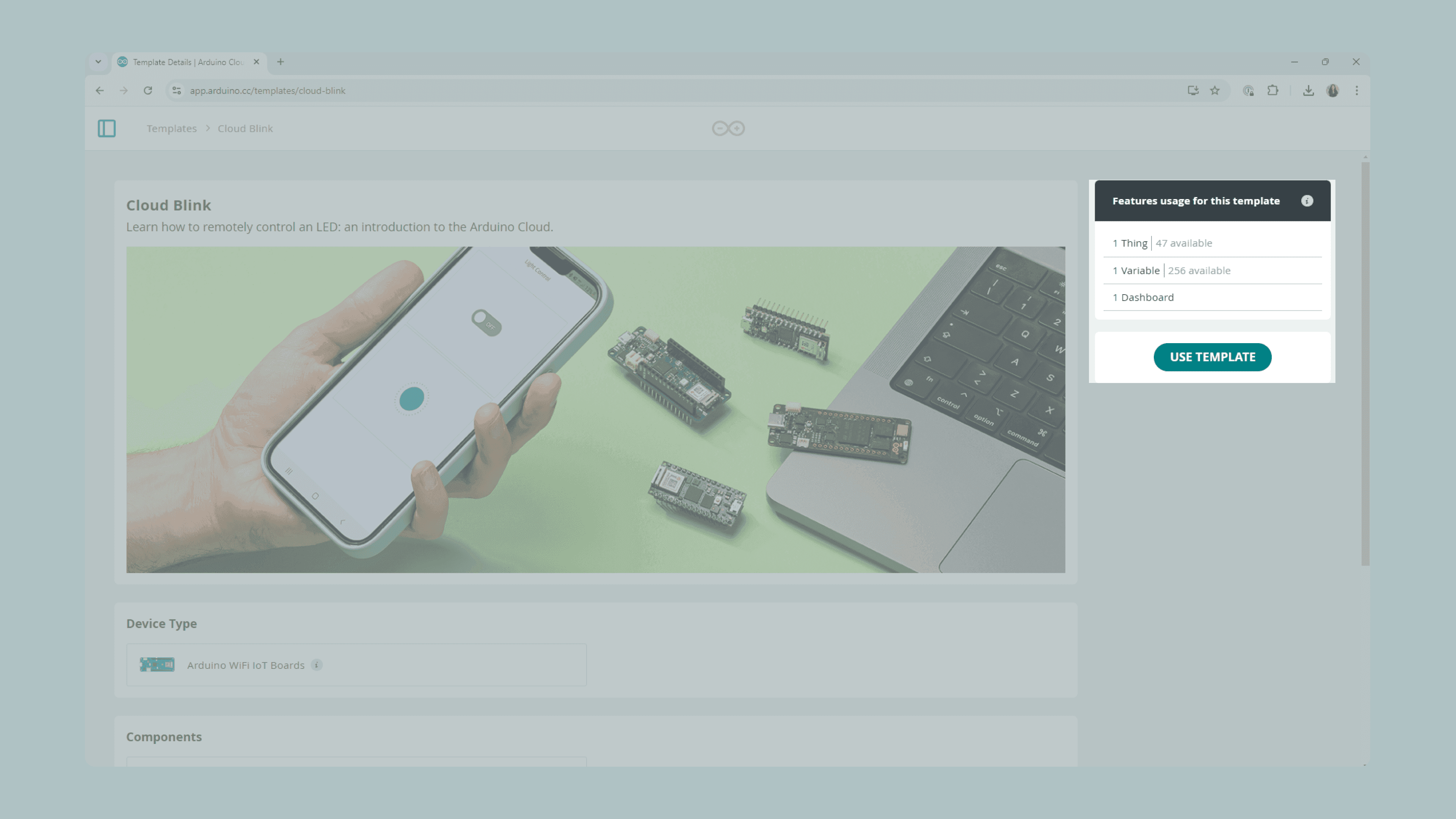 Import template button