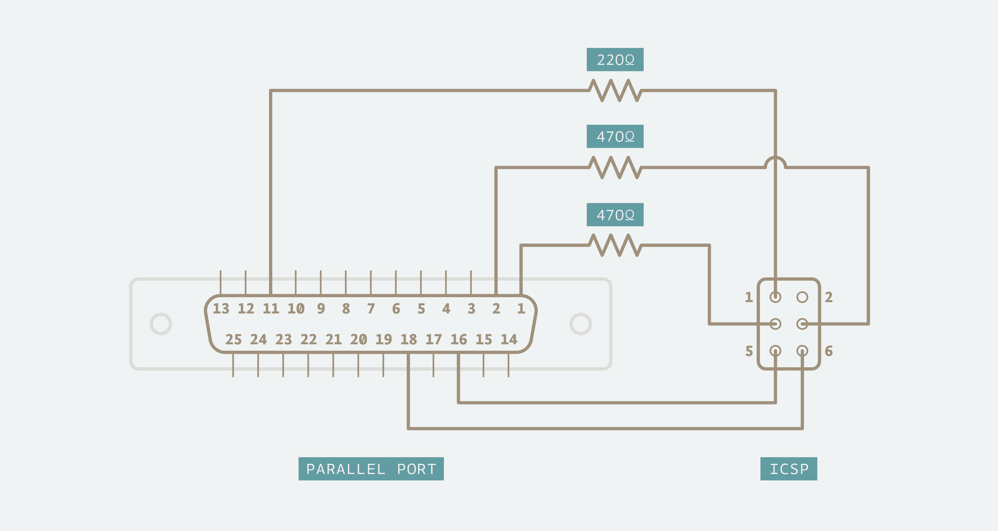 Rear view of connector