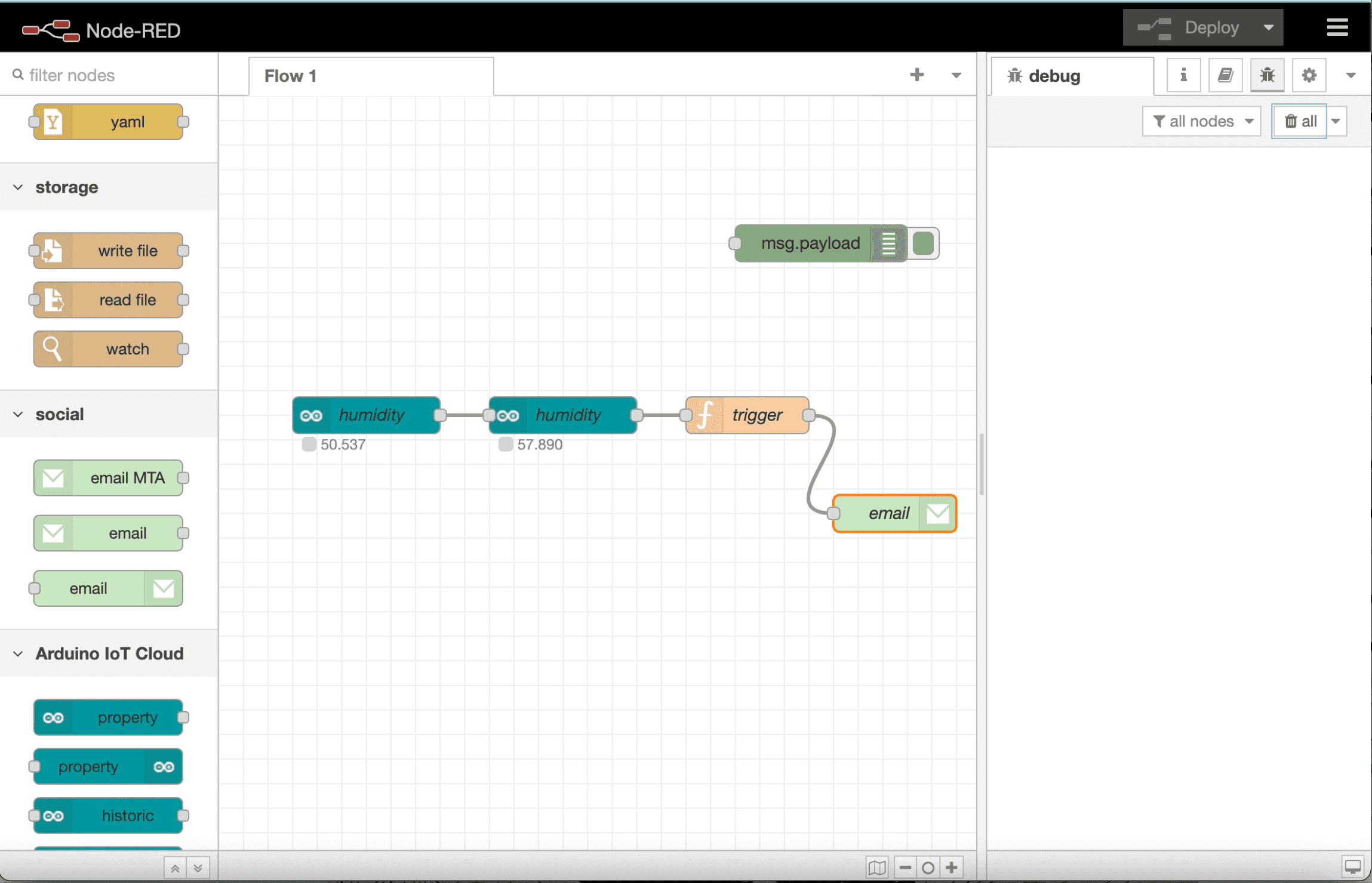 Node RED With Arduino IoT Arduino Documentation