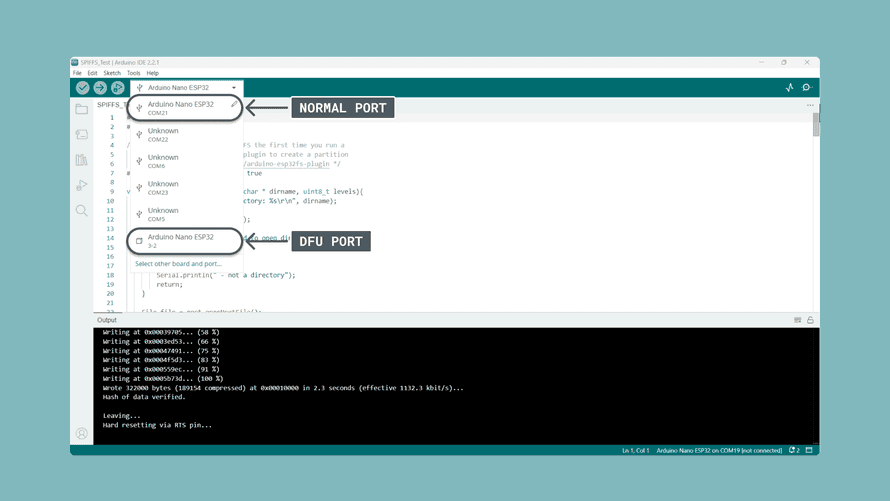 Spiffs Partition On Nano Esp32 Arduino Documentation