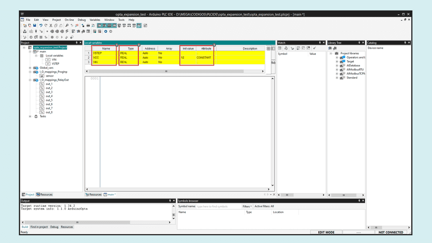 Defining the local variables