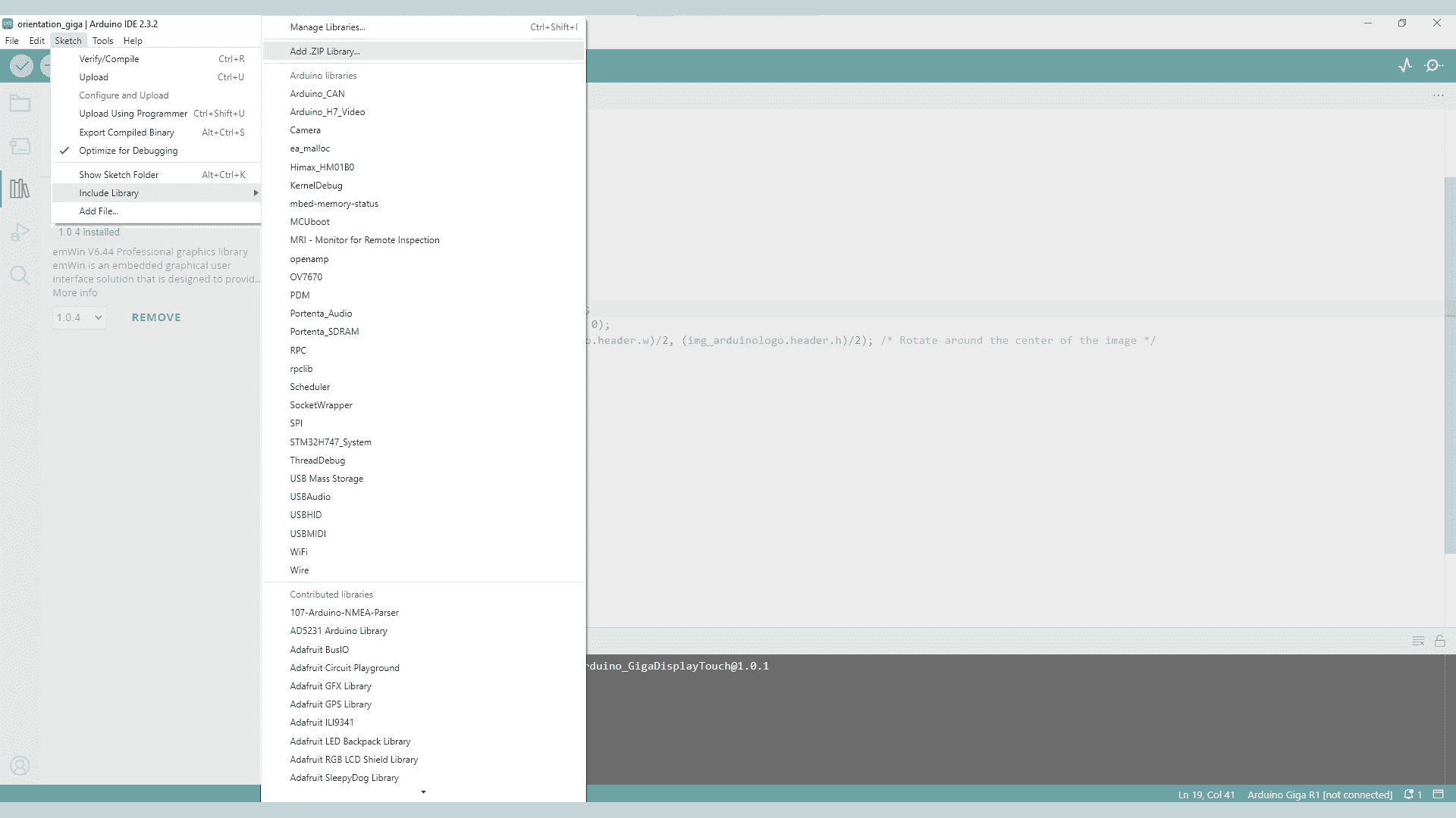 Importing library in Arduino IDE