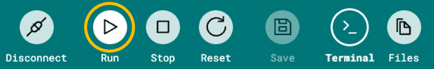 Once the script is running, the LED on the board should start blinking ...