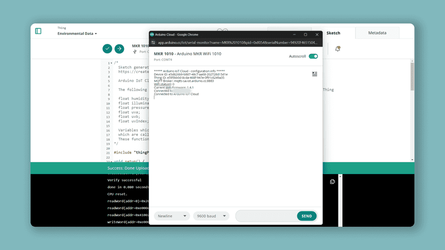 Environmental data in the Arduino Cloud | Arduino Documentation