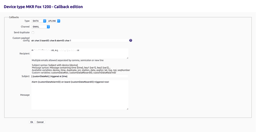 Sigfox Event Trigger With Mkr Fox 1200 Arduino Documentation