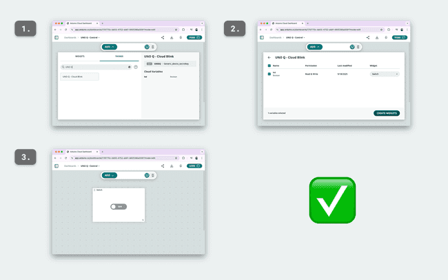 Arduino Cloud dashboard