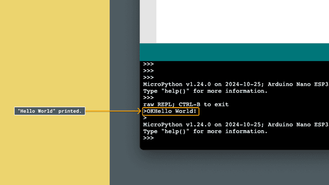 Hello world from the board.