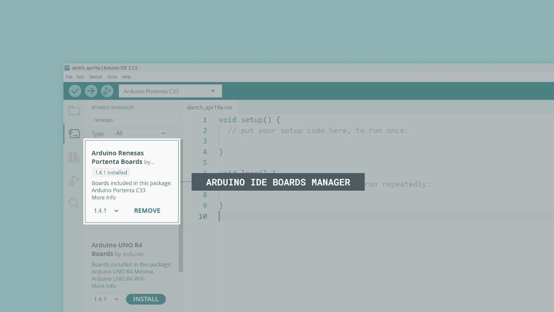 Installing the board's core in the Arduino IDE