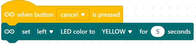 yellow LED rectangle commands