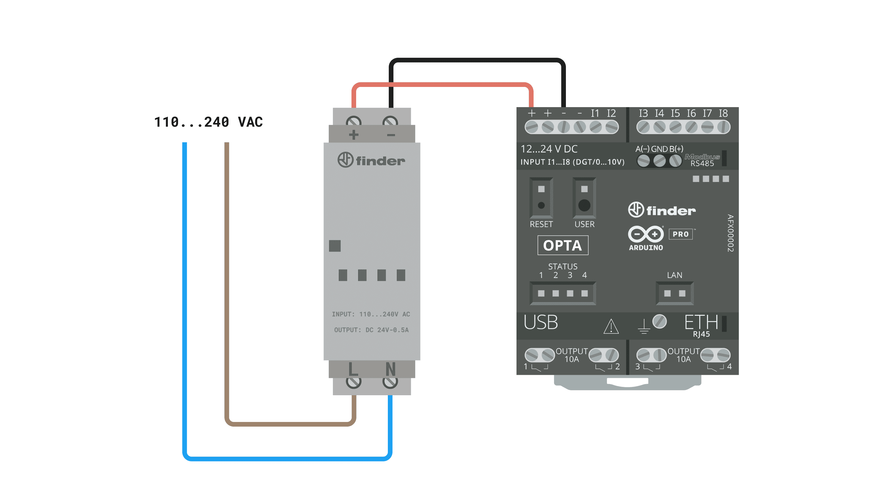 Opta power supply connection