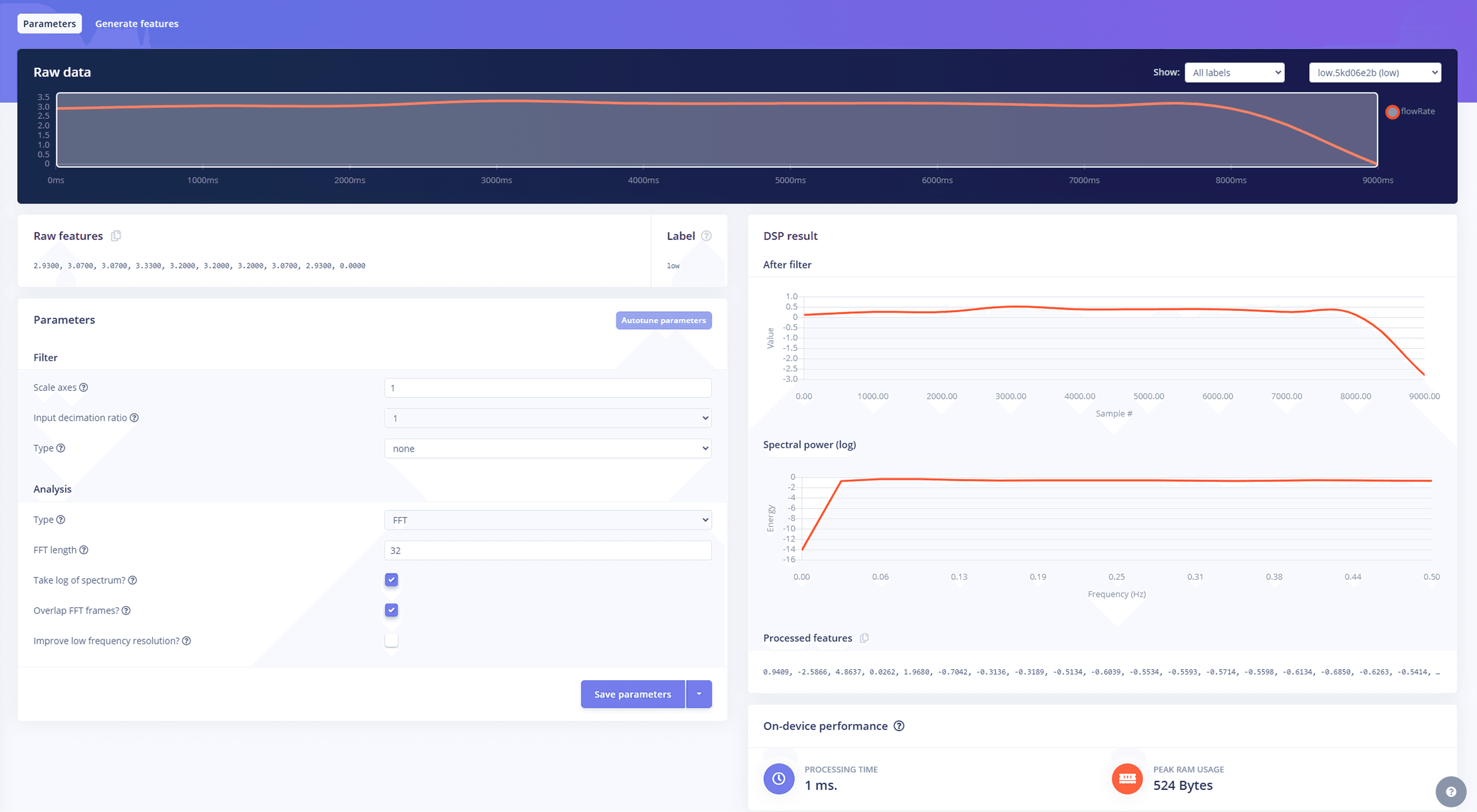 DSP feature extraction process