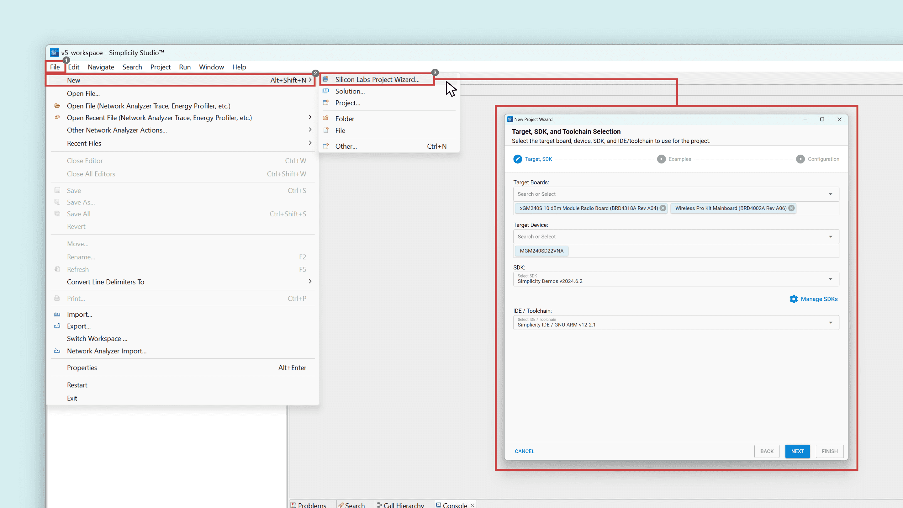 New project creation