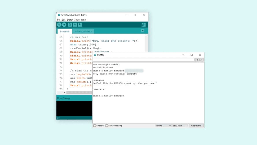 Send an SMS with MKR NB 1500 | Arduino Documentation Send an SMS with MKR NB 1500 | Arduino Documentation