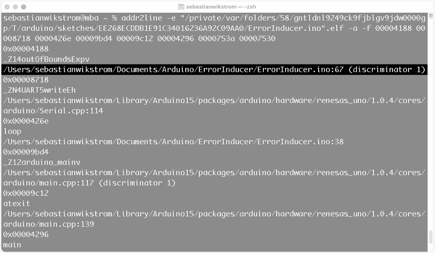 Uno R4 Wifi Stack Trace Debug Runtime Errors Arduino Documentation