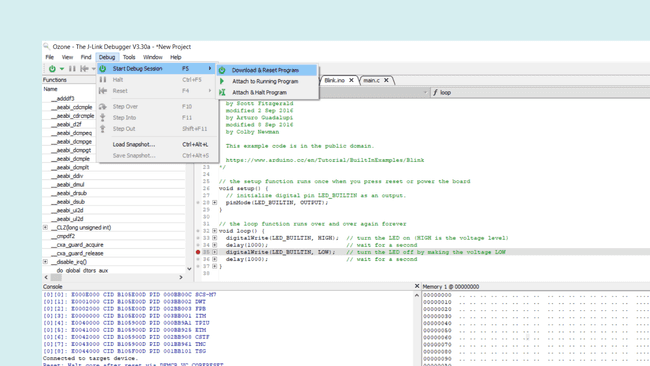 Start debugging the M4 in Ozone