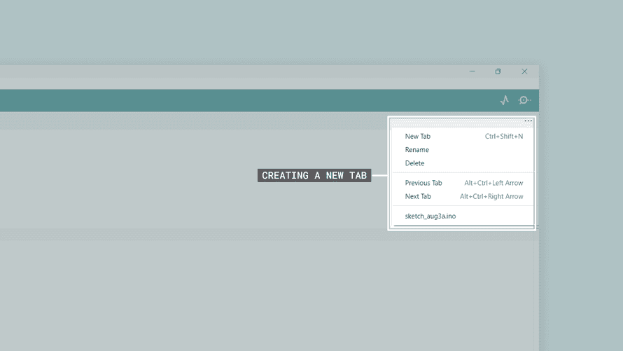 creating a tab in the arduino ide 2