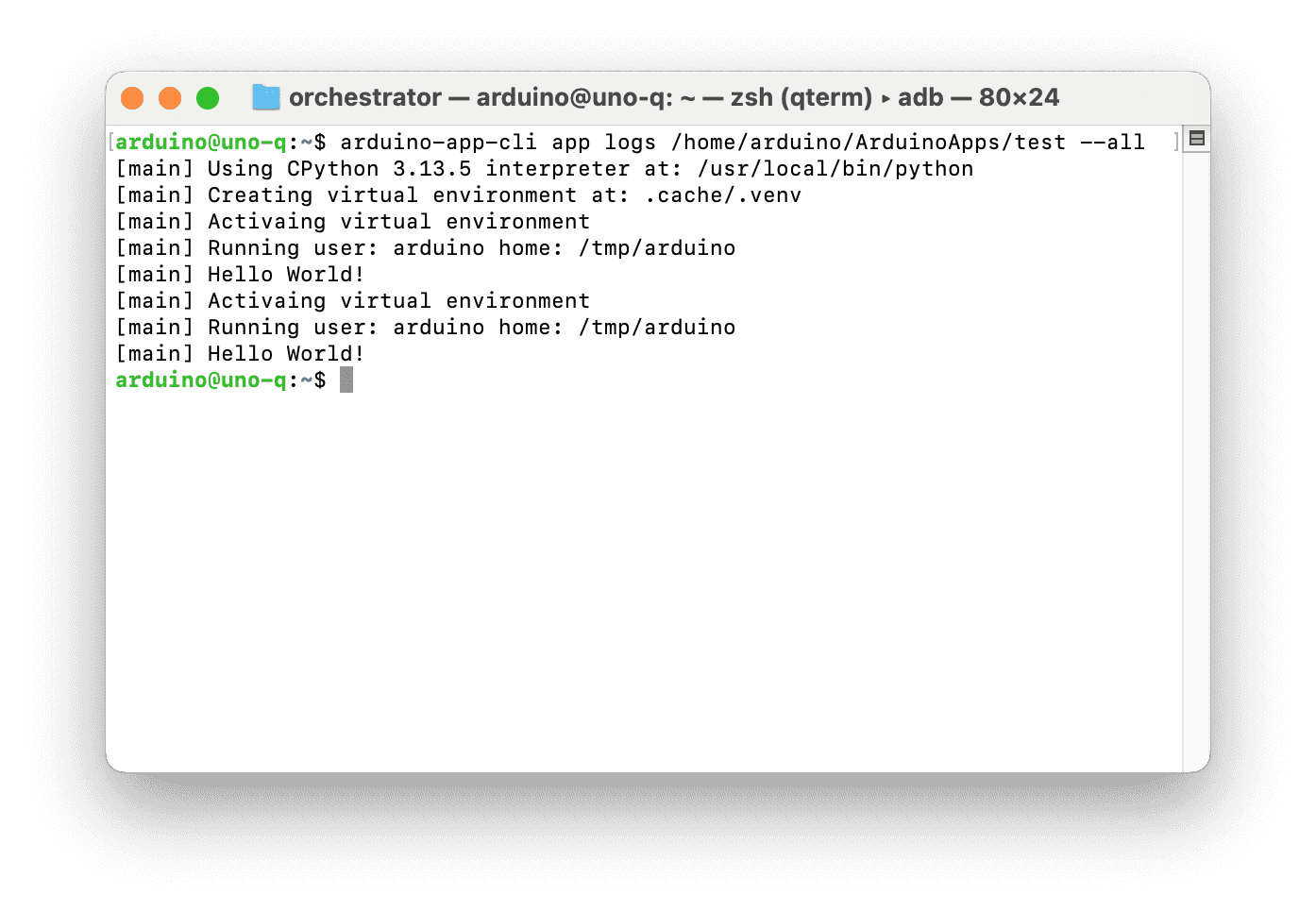 View the logs of an App.