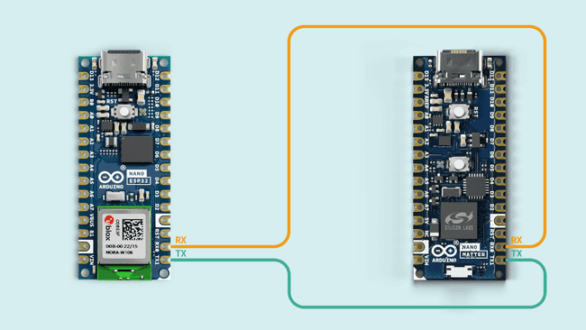 Nano ESP32 + Nano Matter wiring