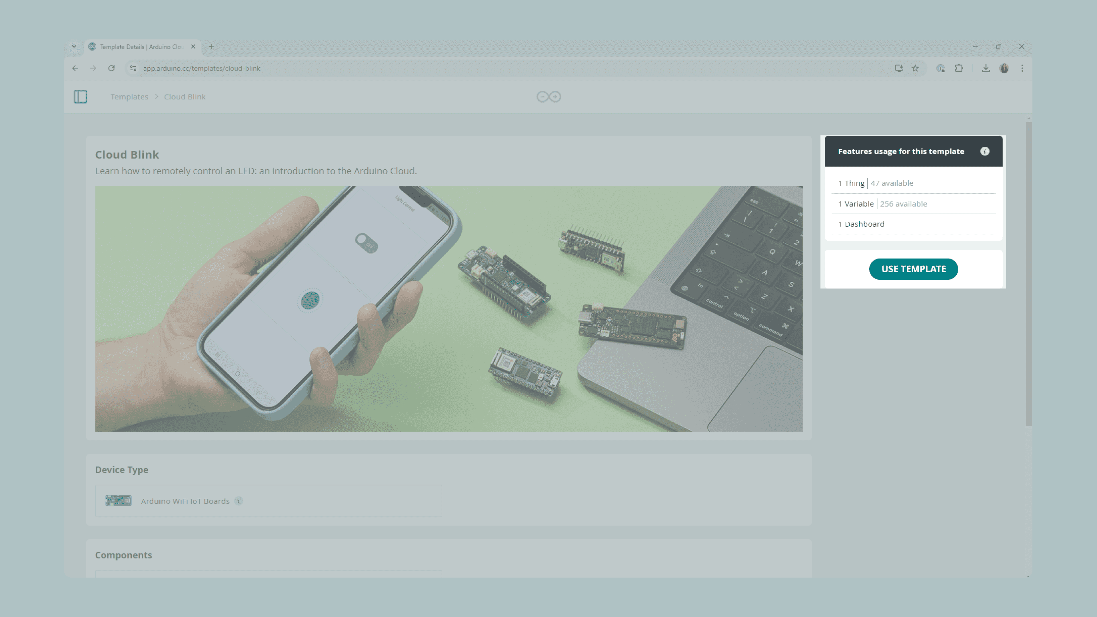 Import template button