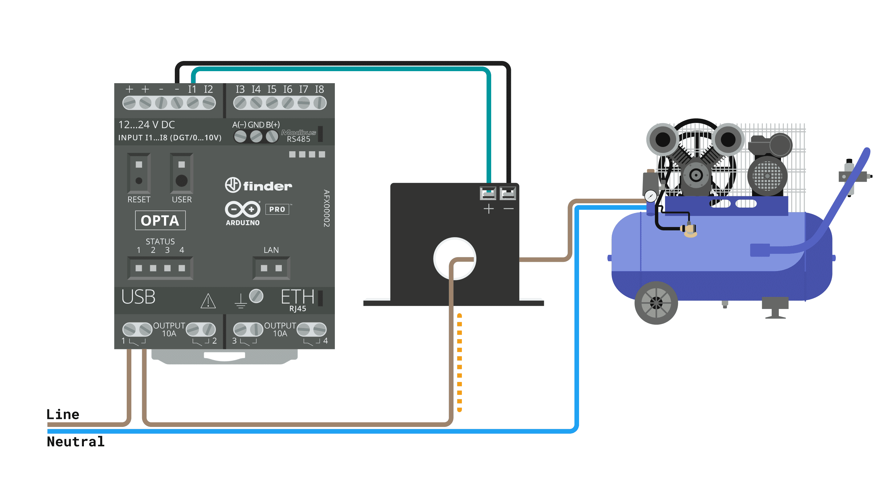 Compressor power wiring