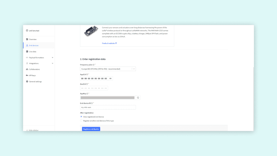 Connecting MKR WAN 1300 to The Things Network (TTN) | Arduino Documentation Connecting MKR WAN 1300 to The Things Network (TTN) | Arduino Documentation