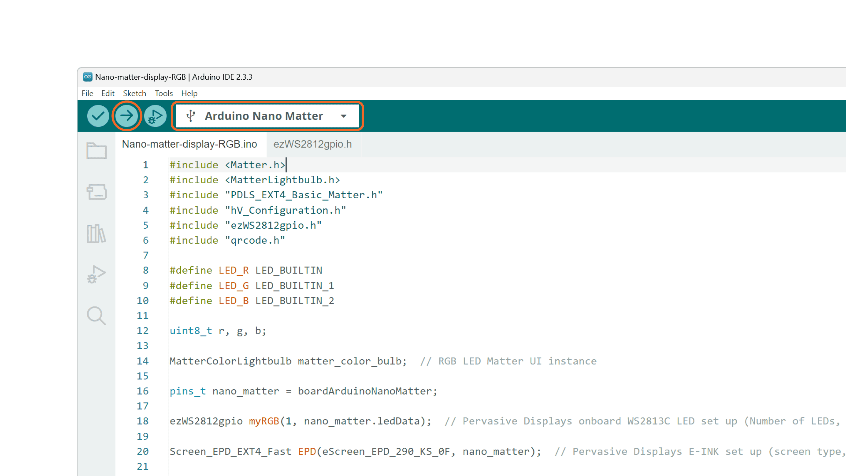 rgb example code upload