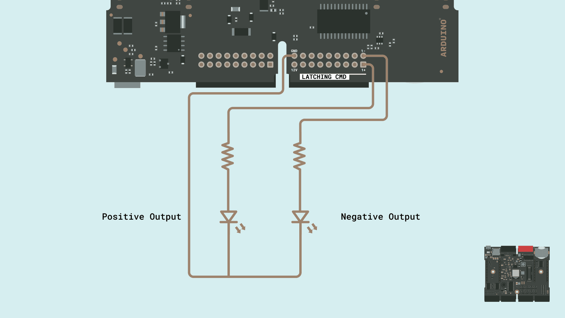 led pilots wired to latching command outputs