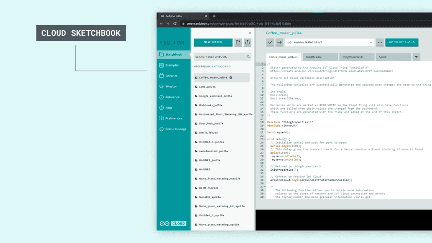 Synchronizing Sketches Between Ide 2 And Arduino Cloud Arduino Documentation