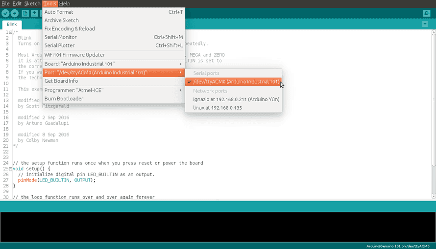 Getting Started with the Arduino Industrial 101 | Arduino Documentation