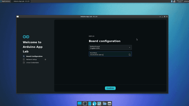 Keyboard layout and board name