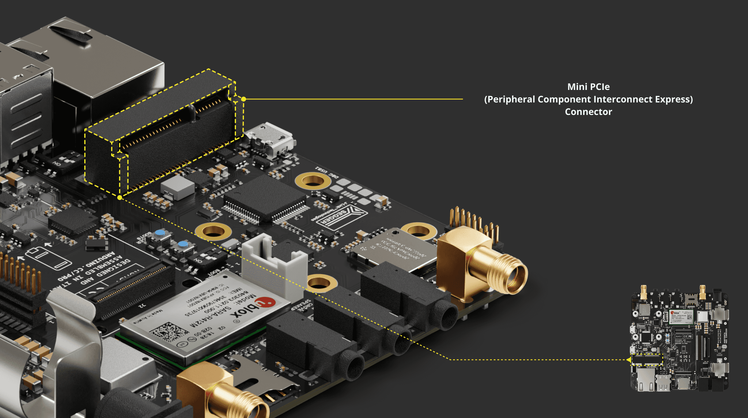 Mini PCIe Interface on the Portenta Max Carrier