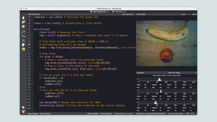 Blob Detection With OpenMV Arduino Documentation