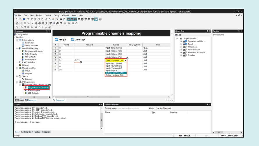 Voltage output configuration