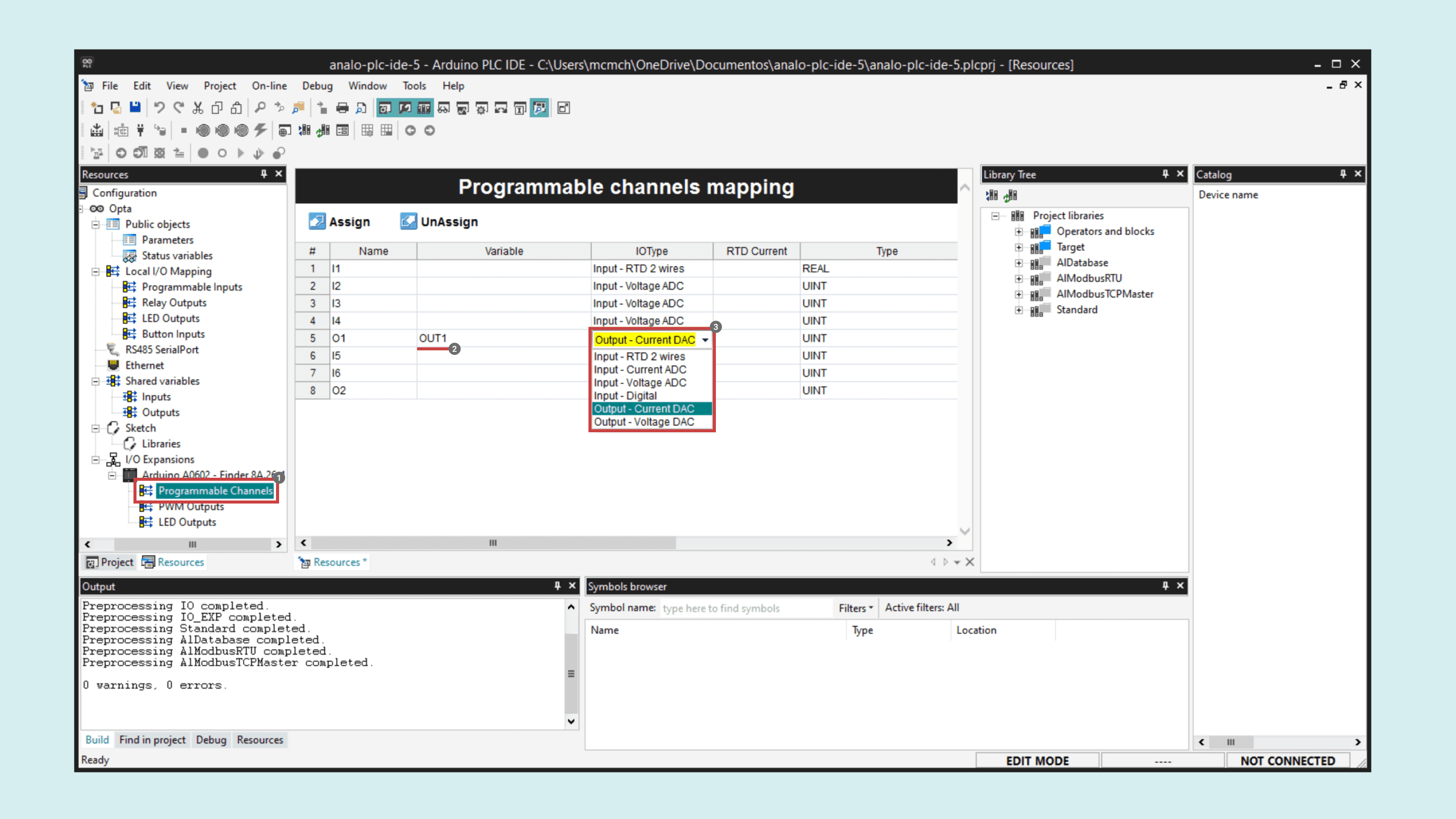 Voltage output configuration