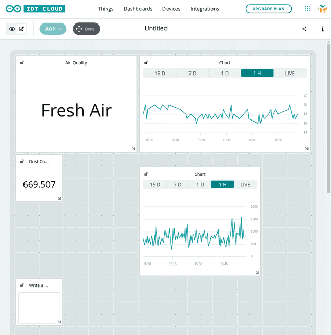 When finished playing with size and placements, click on the Done icon