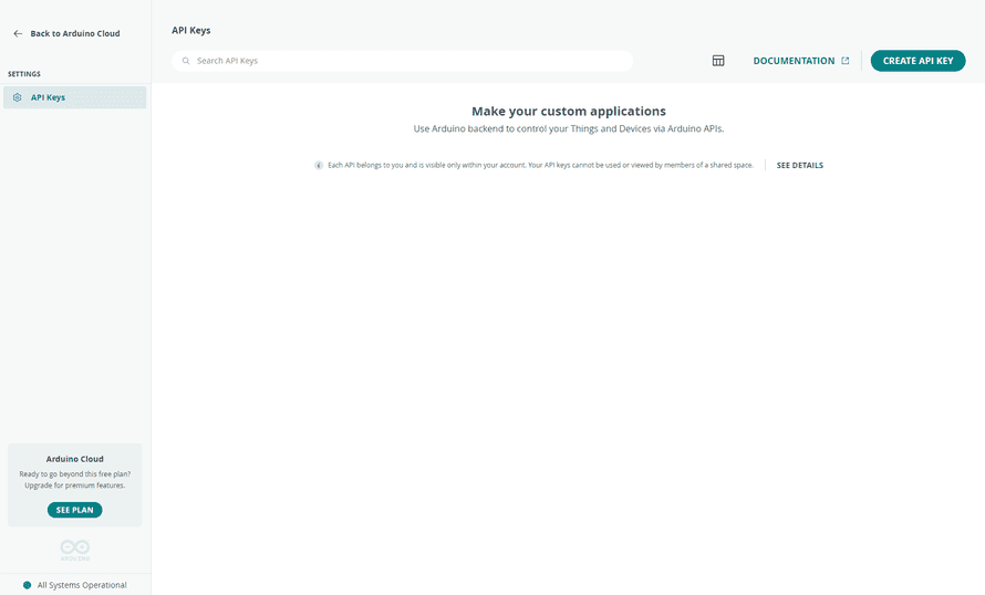 Arduino Cloud New Api Key