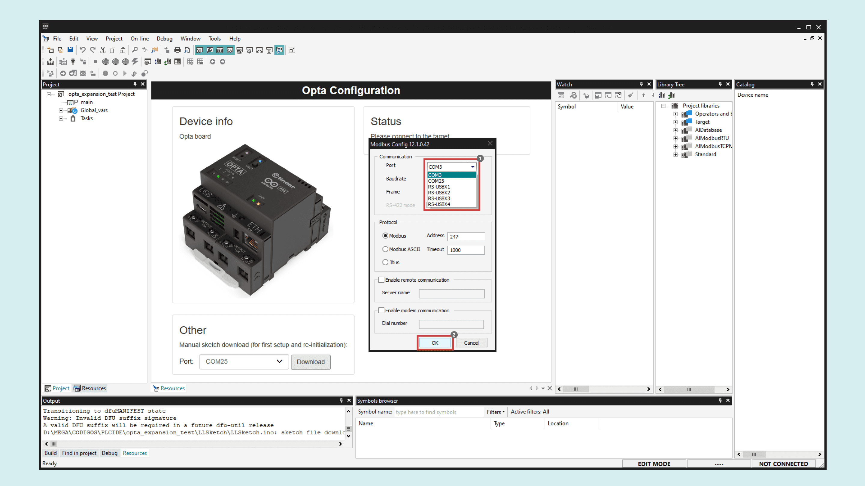 Modbus Is The Default Serial Protocol Used To Communicate The Opta