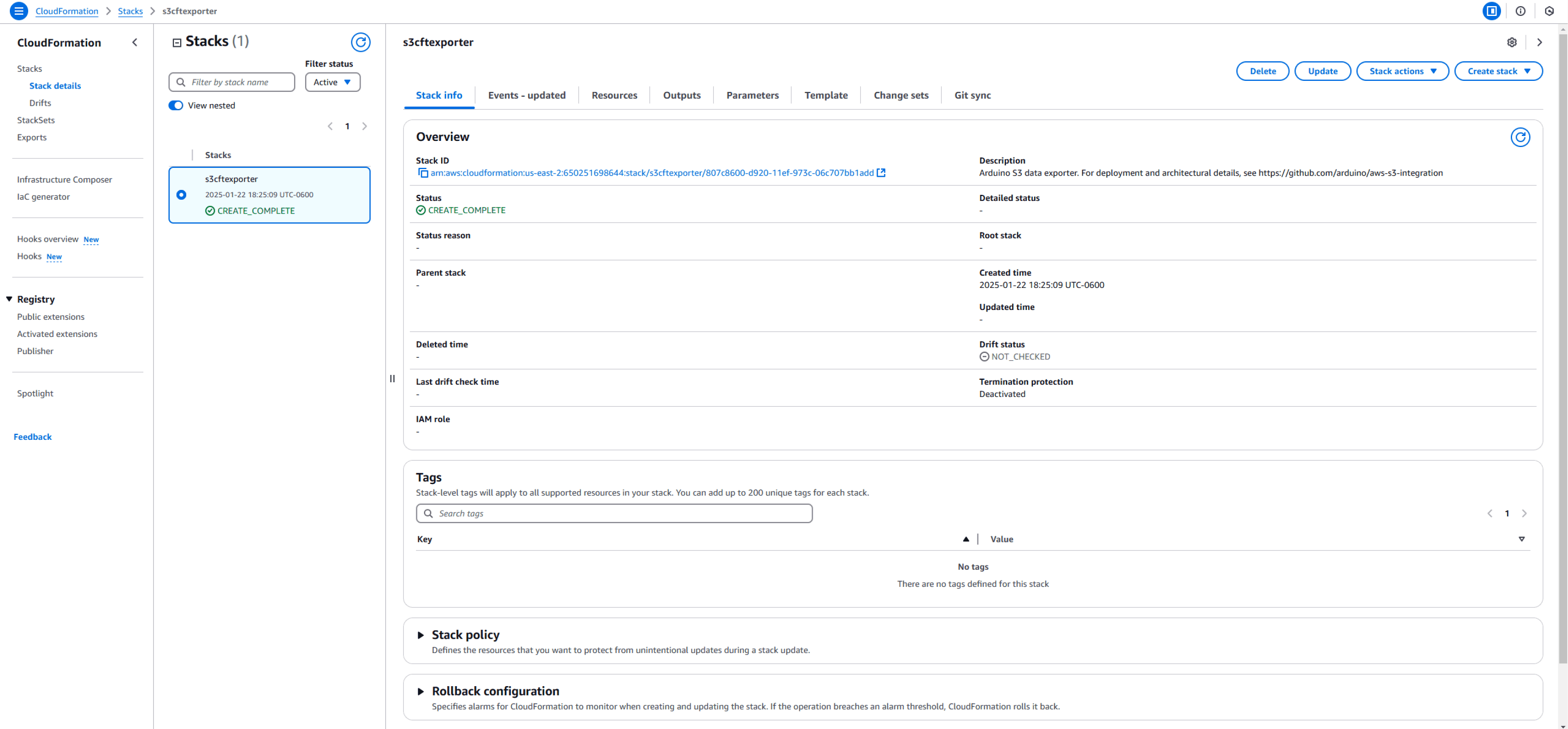 Stack Build Information