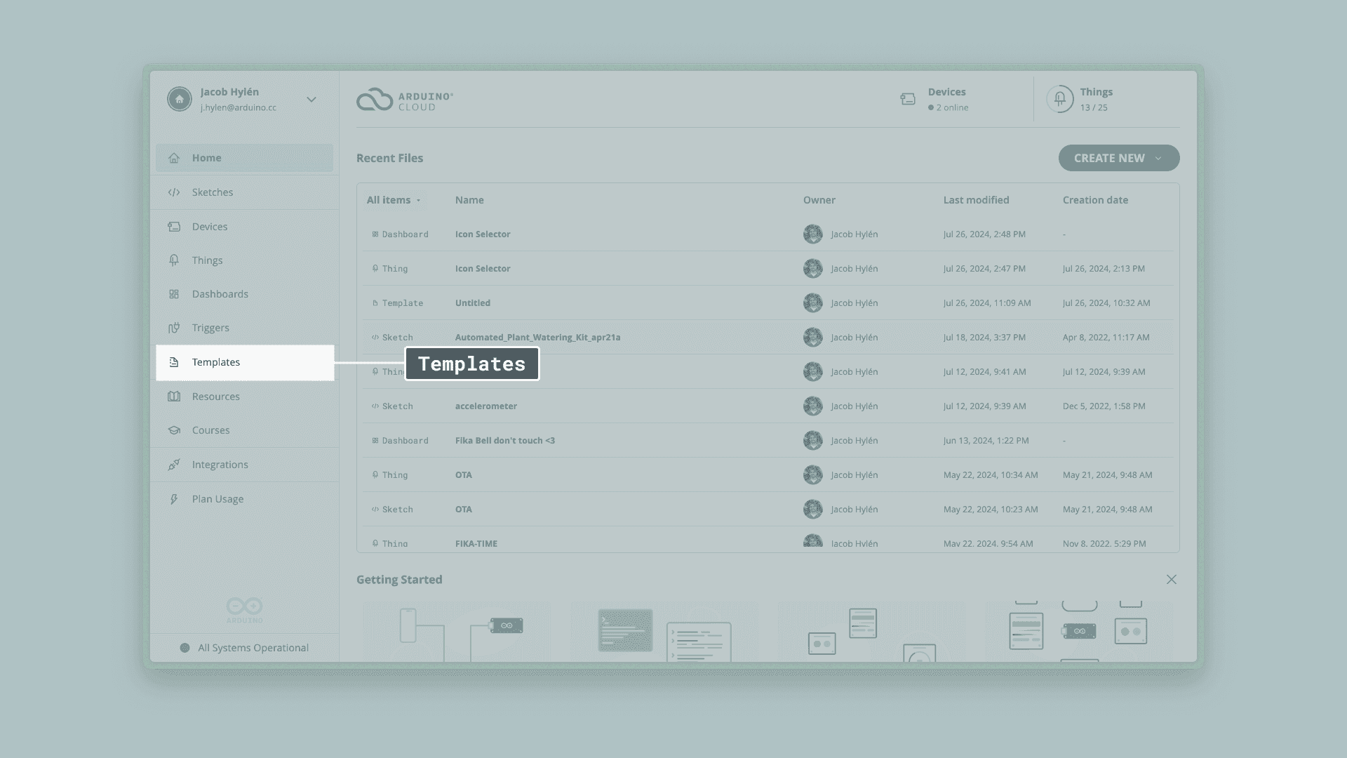 Collection of templates