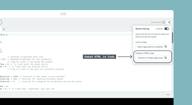 Embed in HTML code