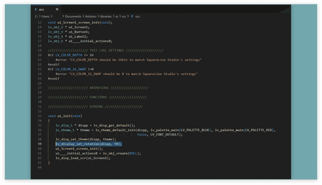 Rotation code added to ui.c file