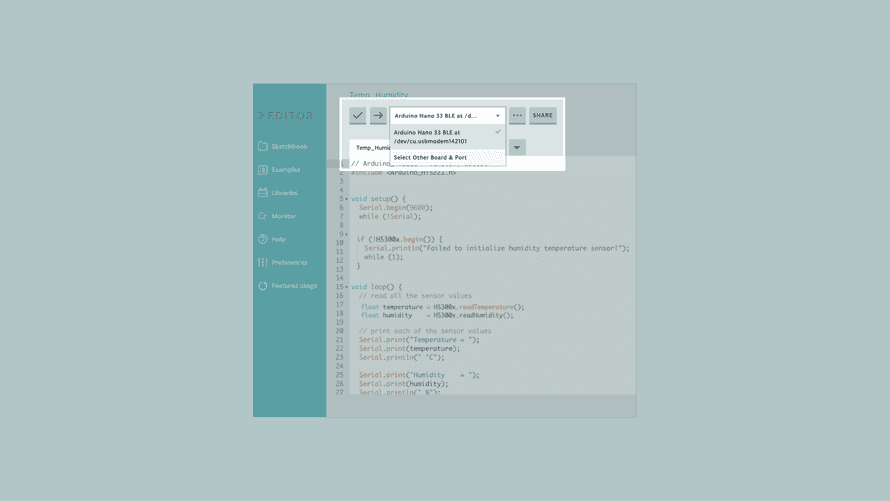 Reading Temperature & Humidity on Nano 33 BLE Sense Rev2 | Arduino ...