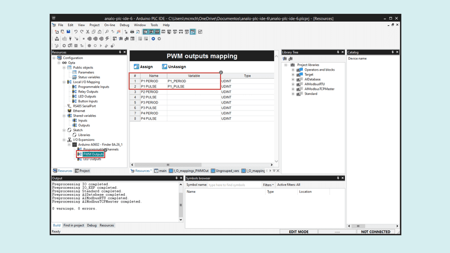 PWM output configuration
