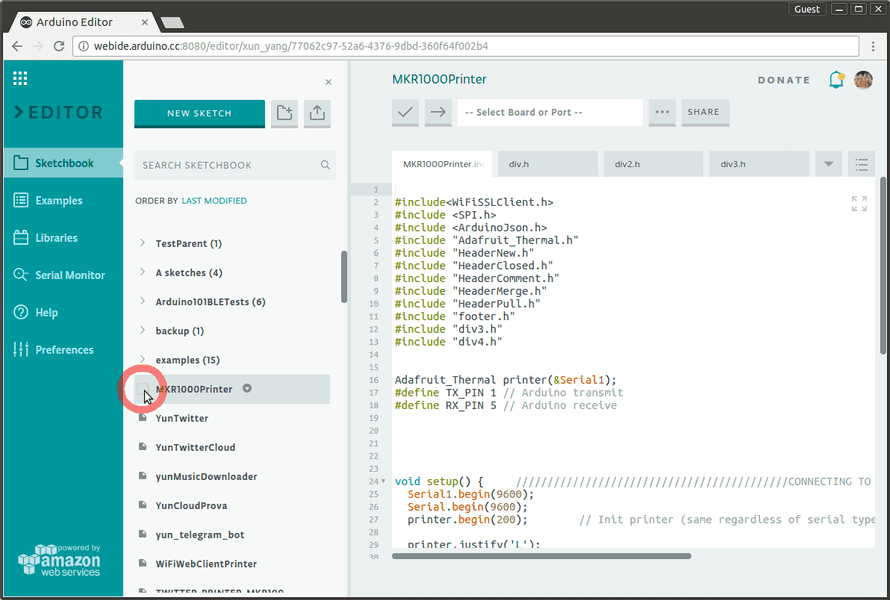 Act On Multiple Sketches At Once On The Web Editor Arduino Documentation 9404